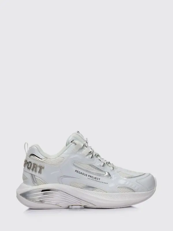 PLEIN SPORT Pegasus Project Mesh And Patent Leather Sneakers - White