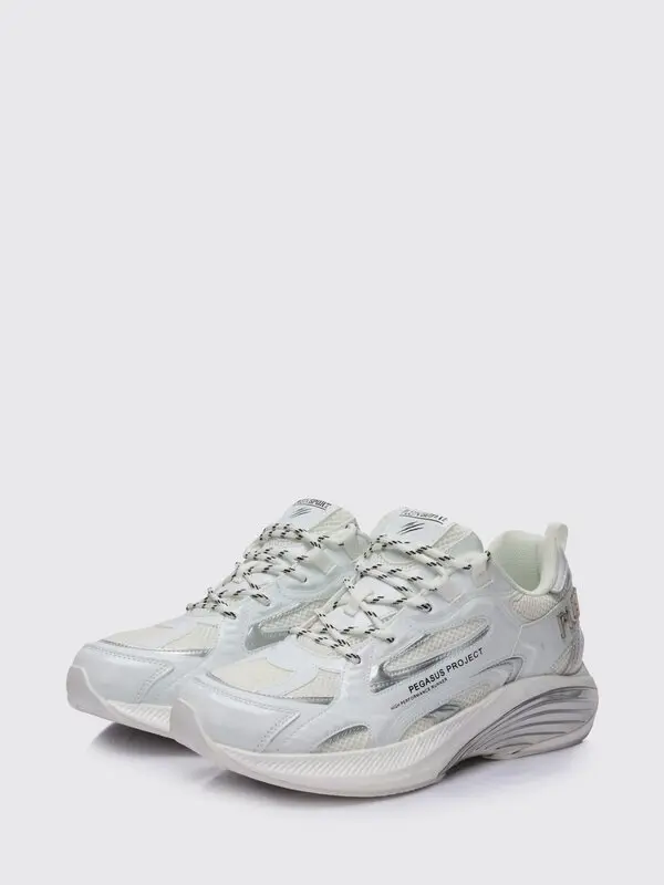 PLEIN SPORT Pegasus Project Mesh And Patent Leather Sneakers - White