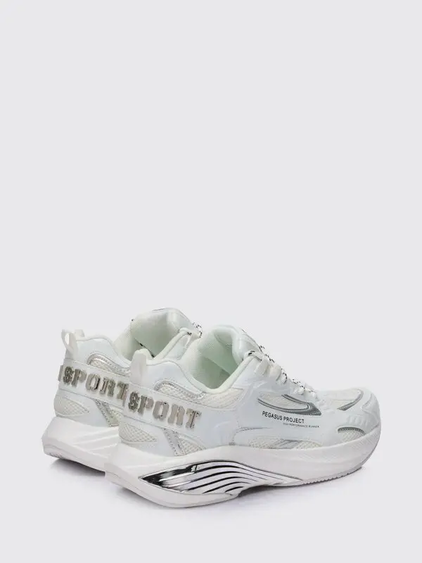 PLEIN SPORT Pegasus Project Mesh And Patent Leather Sneakers - White
