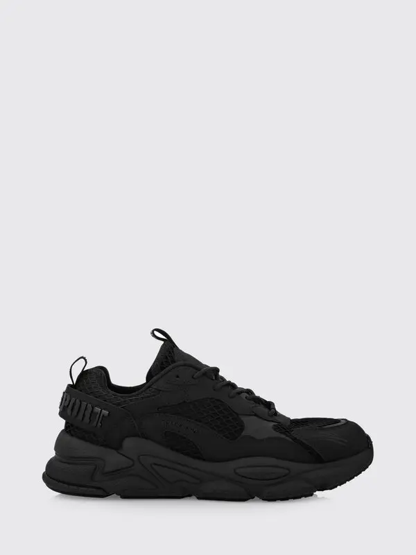 PLEIN SPORT Track-king Leather And Mesh Sneakers - Black