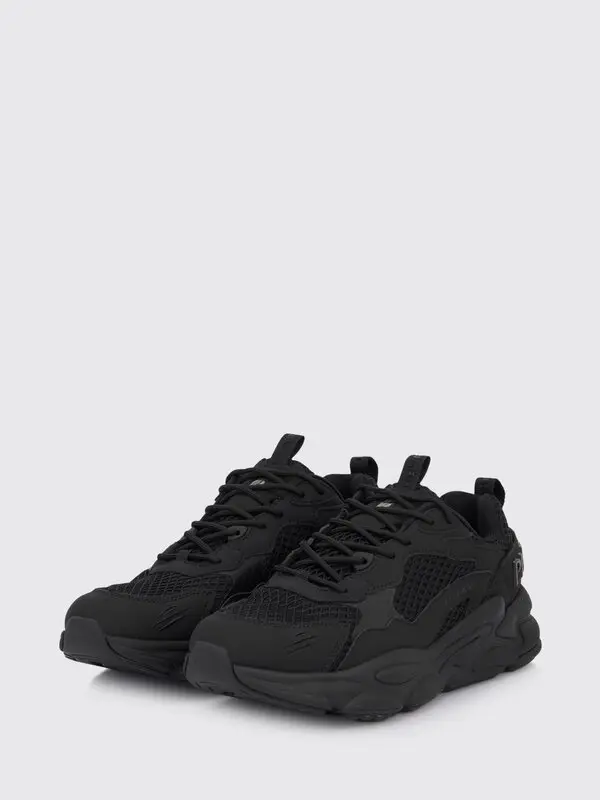 PLEIN SPORT Track-king Leather And Mesh Sneakers - Black