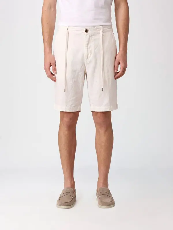 MYTHS Linen Drawstring Shorts - White