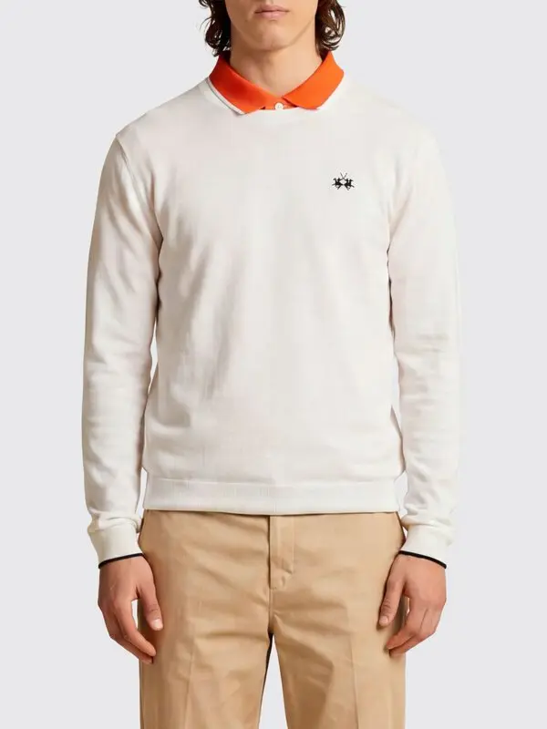 LA MARTINA Crew Neck Pullover - White