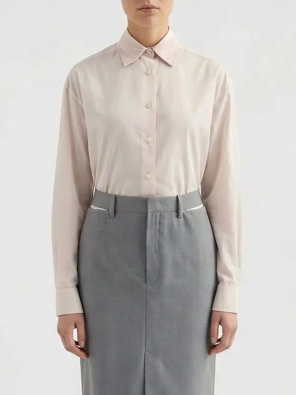 JIL SANDER Pleated Collar Shirt - White