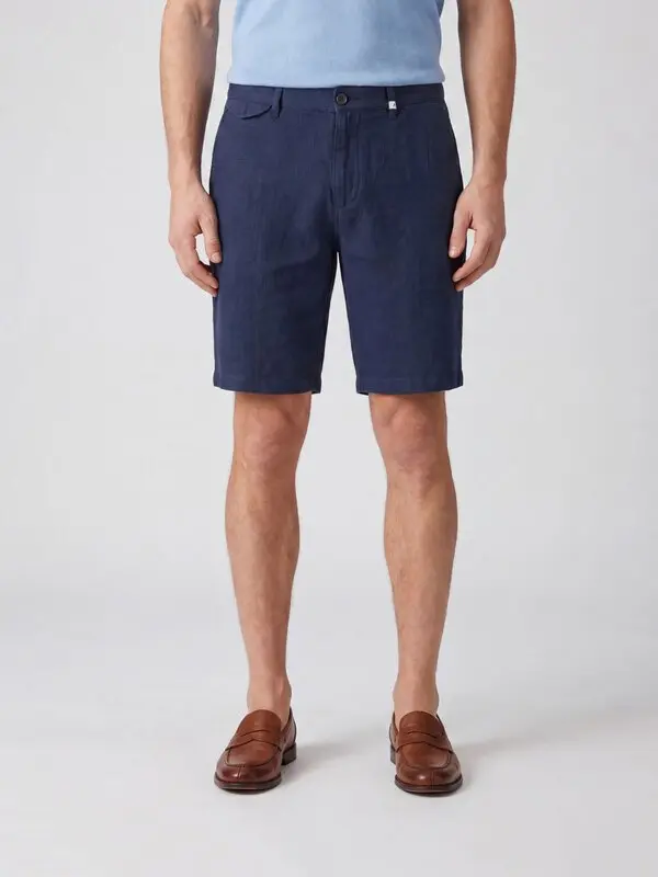 MYTHS Textured Shorts - Navy