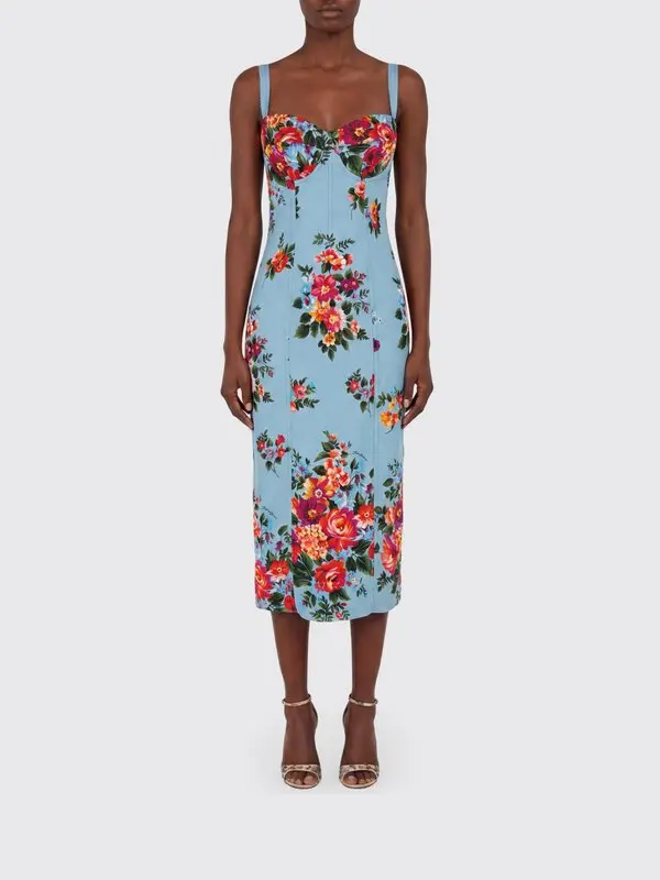 Dolce & Gabbana Floral Print Midi Dress - Multicolor