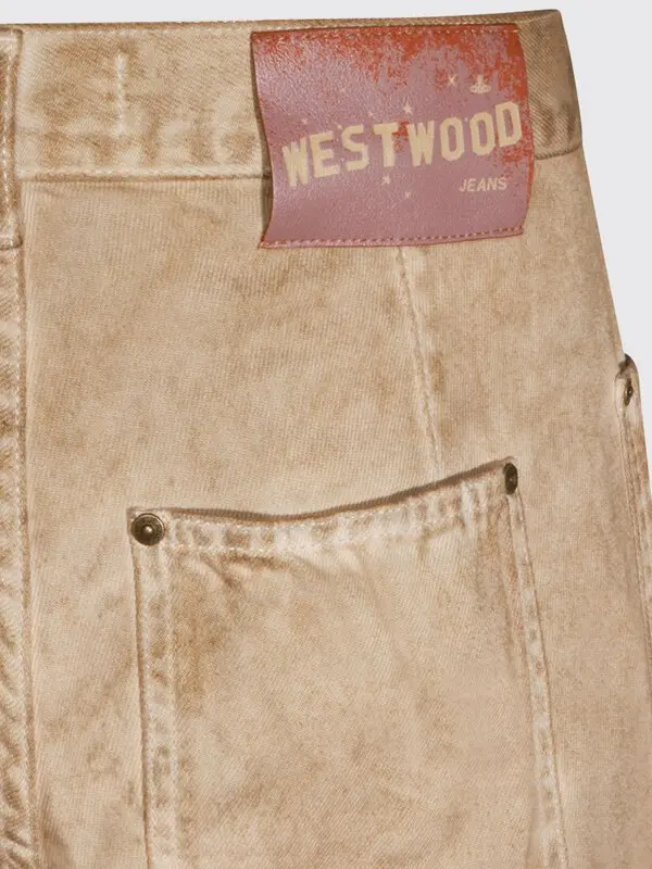 VIVIENNE WESTWOOD Five-pocket Straight Fit Cotton Jeans - Beige