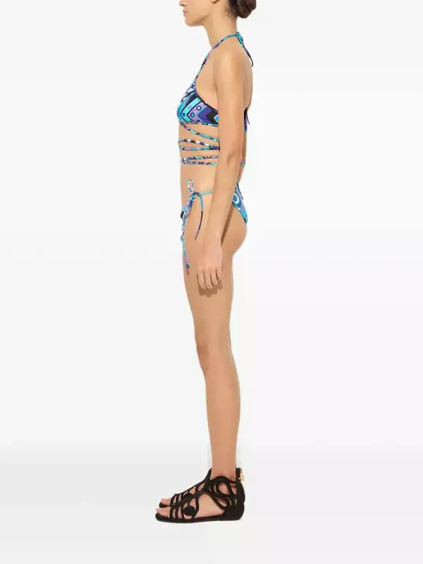 Emilio Pucci Vivara Print Wrap-around Triangle Bikini Top