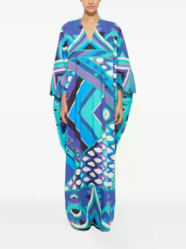Emilio Pucci Vivara Print V-neck Kaftan