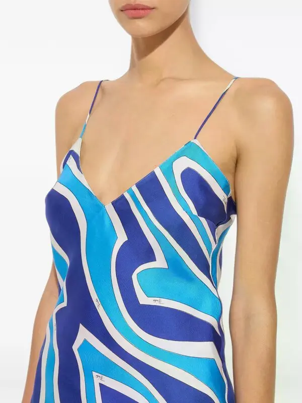 Emilio Pucci Labirinto Print Camisole Top - Blue