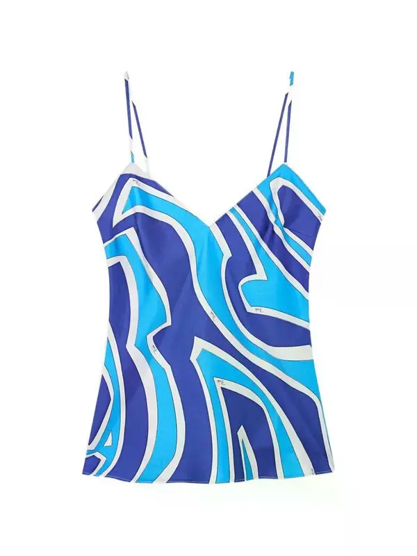 Emilio Pucci Labirinto Print Camisole Top - Blue