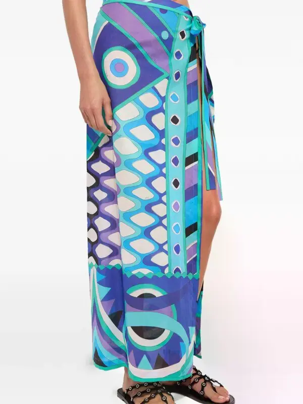 Emilio Pucci Vivara Print Wrap Sarong Skirt