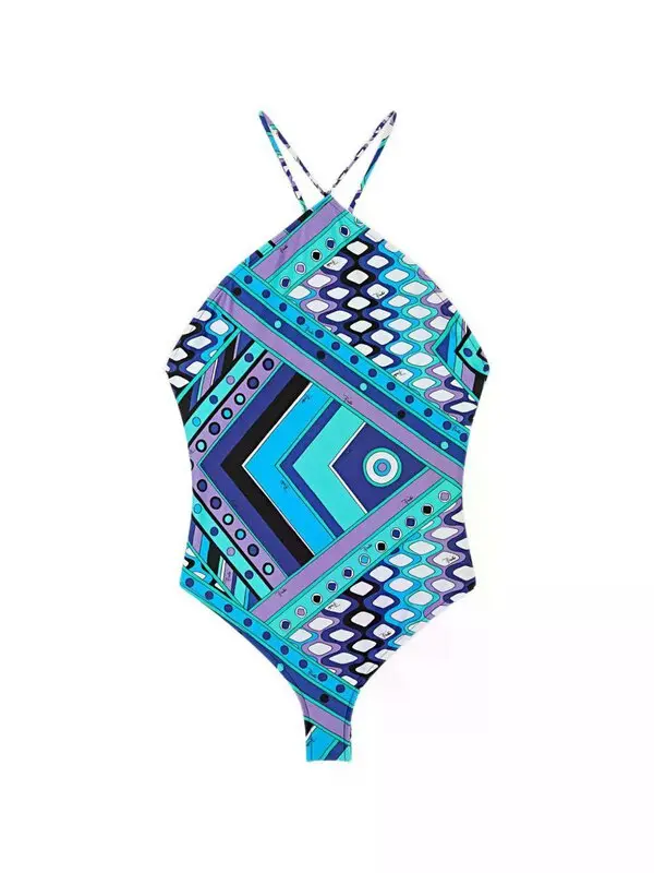 Emilio Pucci Vivara Print Halterneck Bodysuit - Blue