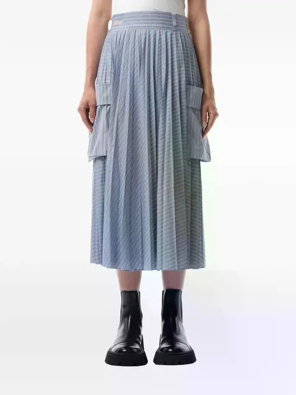 Sacai Striped Pleated Skirt