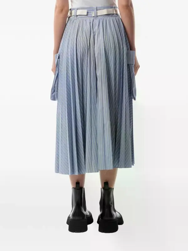 Sacai Striped Pleated Skirt