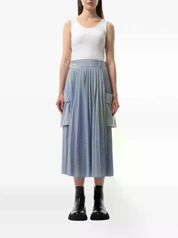 Sacai Striped Pleated Skirt