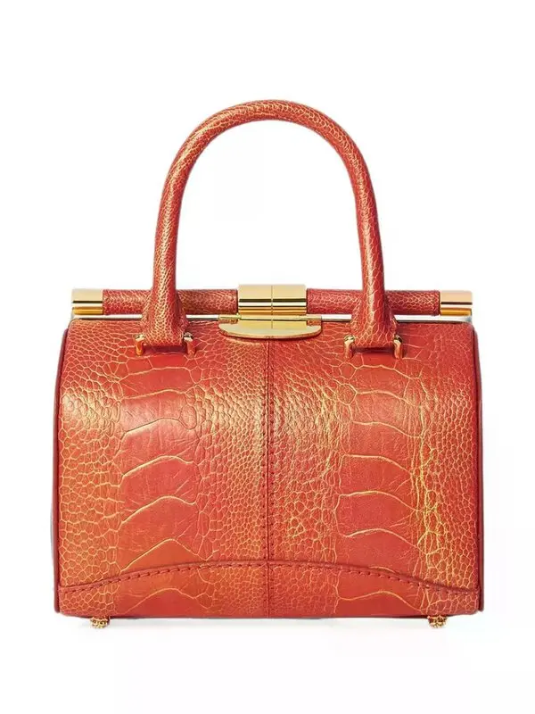 Tyler Ellis Small Jamie Doctor Leather Tote Bag - Orange