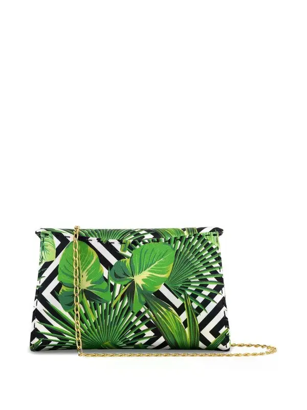 Tyler Ellis Small Lee Pouchet Palm-print Clutch Bag - Green