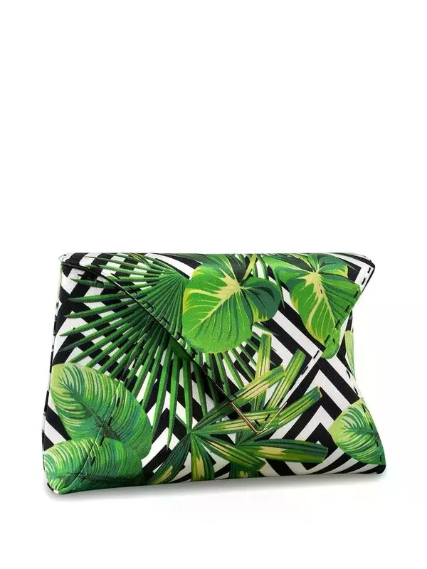 Tyler Ellis Small Lee Pouchet Palm-print Clutch Bag - Green