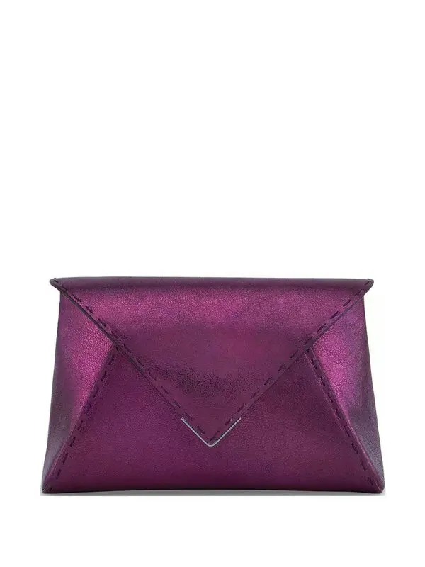 Tyler Ellis Lee Pouchet Leather Clutch Bag - Purple