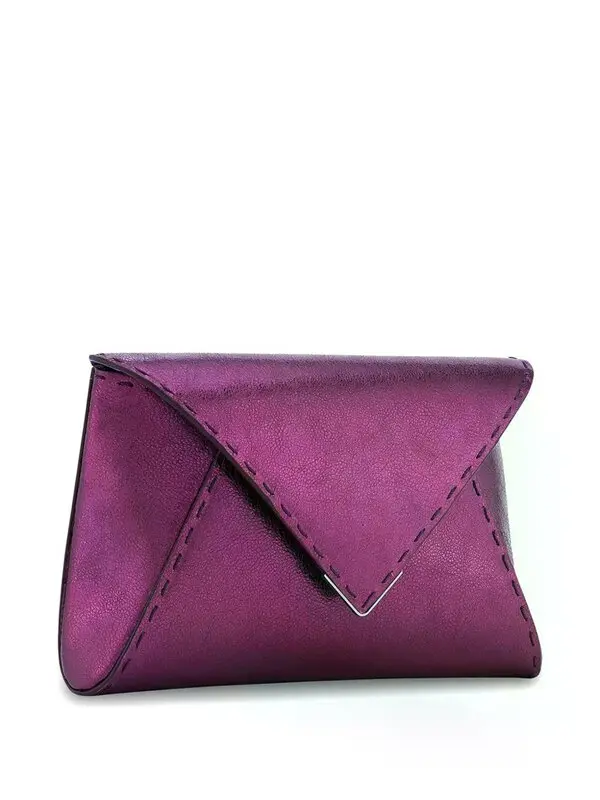 Tyler Ellis Lee Pouchet Leather Clutch Bag - Purple