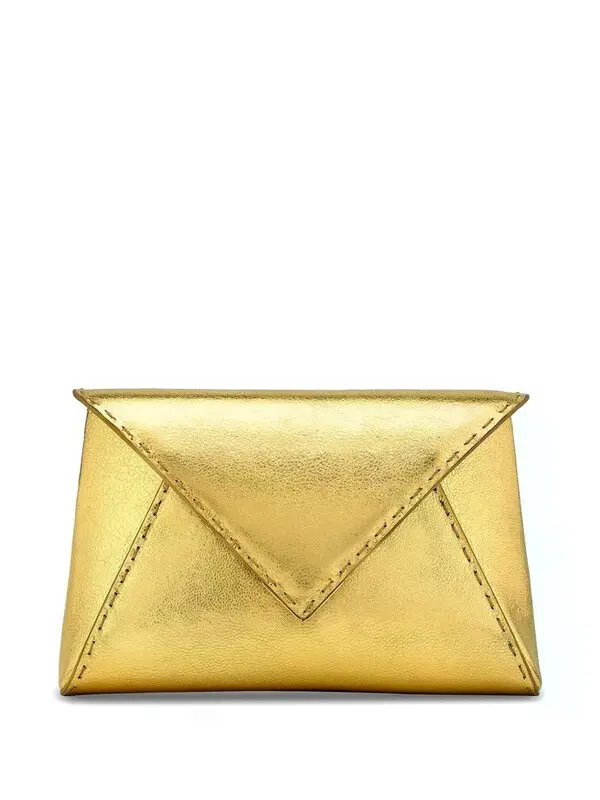 Tyler Ellis Small Lee Pouchet Metallic-leather Clutch Bag - Gold
