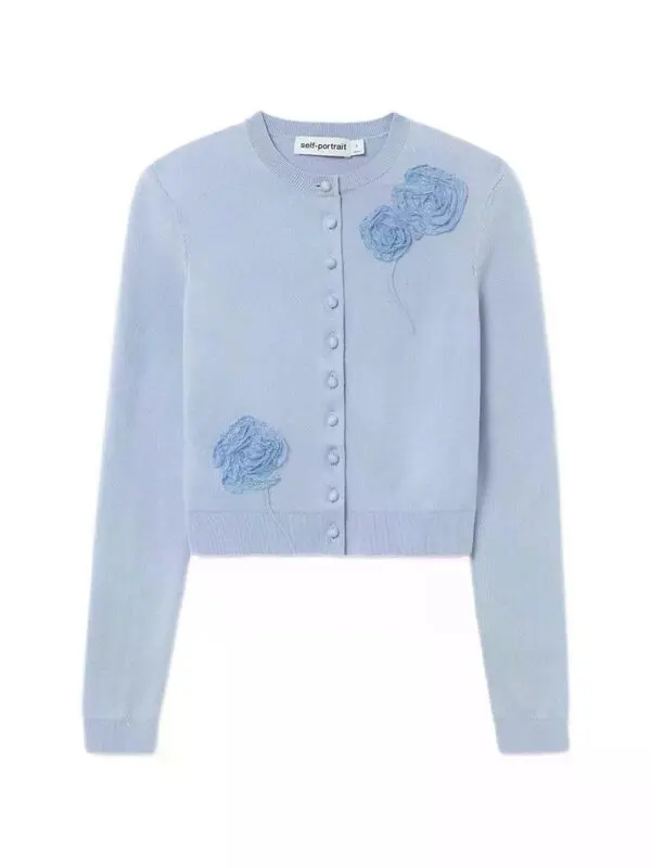 SELF-PORTRAIT Floral Embellished Cardigan