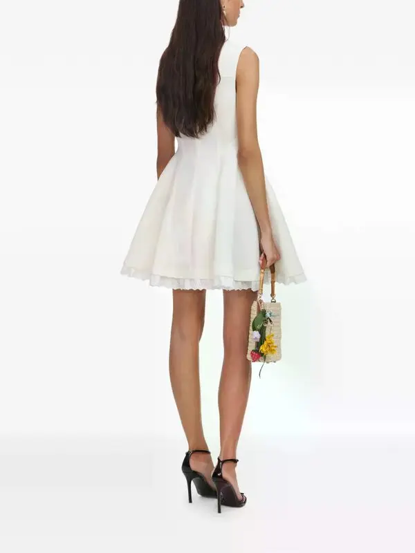 SELF-PORTRAIT Scalloped Hem Button-up Mini Dress
