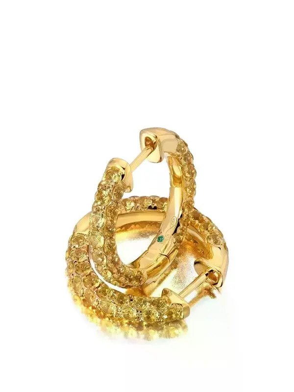 GRAZIELA Sapphire Three-sided Hoop Earrings