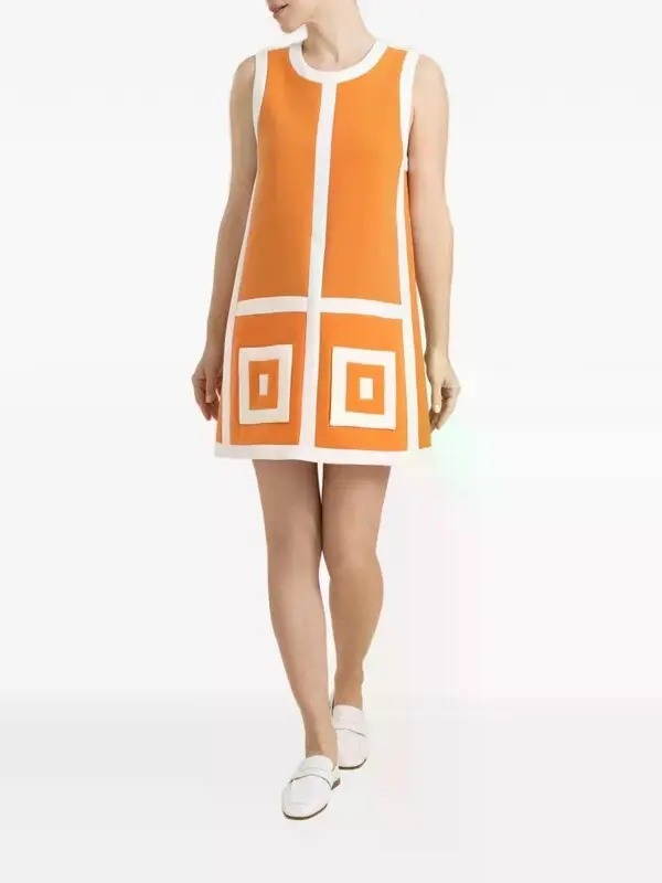Alexis Estara Geometric-pattern Mini Dress - Orange