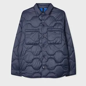 Paul Smith Navy Packable Quilted Nylon Shirt Jacket