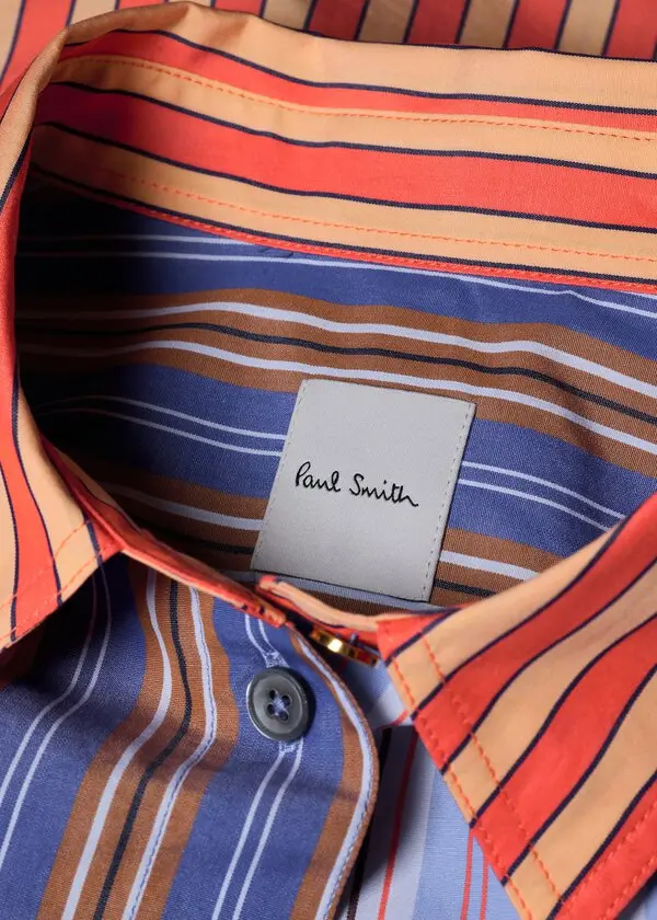 Paul Smith Cropped Shirt With Mix Up Stripe