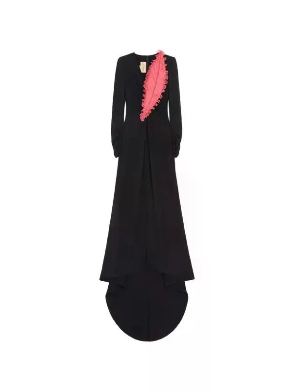 Valentino Garavani Embroidered Cady Couture Gown - Black