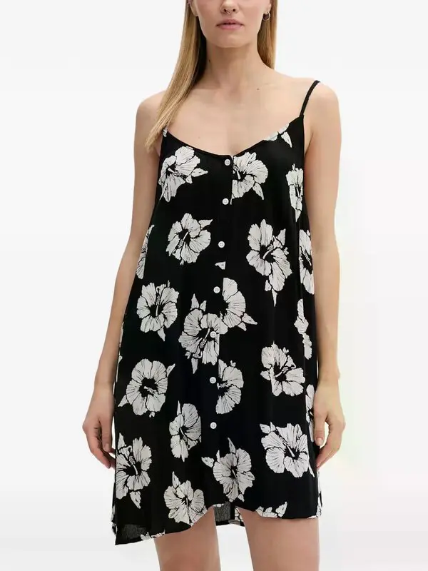 Rip Curl Floral-print Button-front Mini Dress