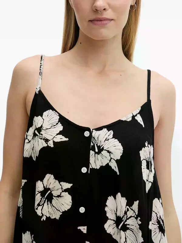 Rip Curl Floral-print Button-front Mini Dress