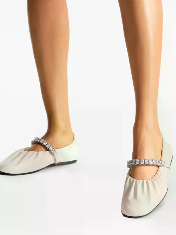 JIMMY CHOO Jade Ballerina Flats With Crystal Strap