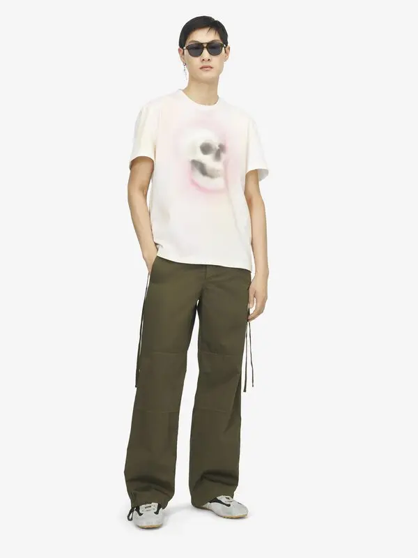 Alexander McQueen Lace-up Cotton Twill Trousers
