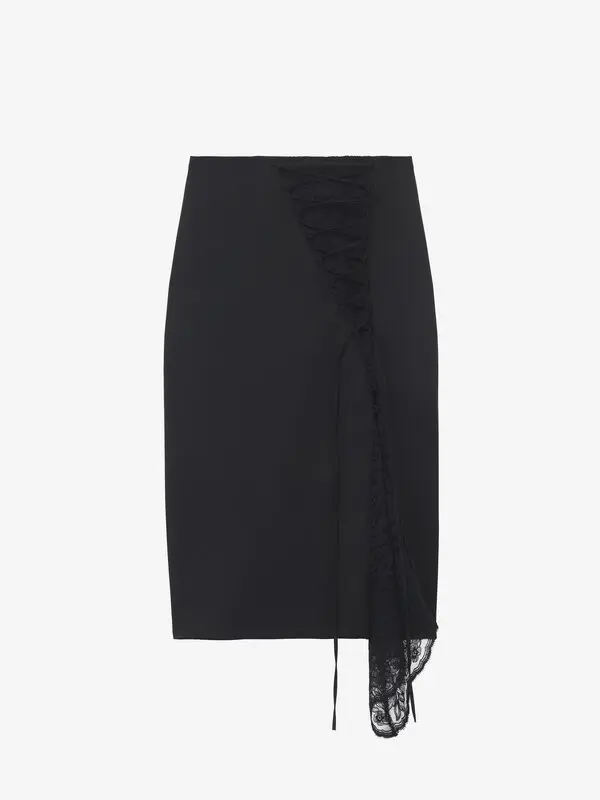 Alexander McQueen Corset Lacing Detail Pencil Skirt - Black