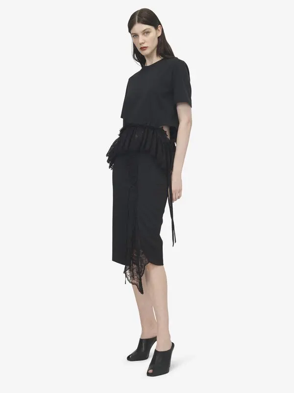 Alexander McQueen Corset Lacing Detail Pencil Skirt - Black