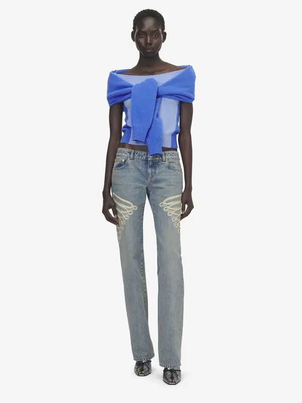 Alexander McQueen Wool Cashmere Trompe-l'ail Knit Top