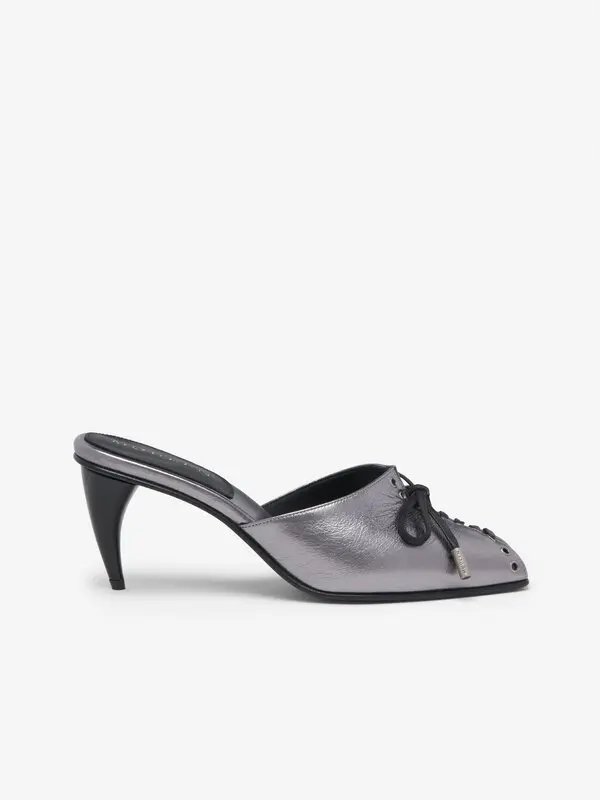 Alexander McQueen Lexie Mule - Dark Silver