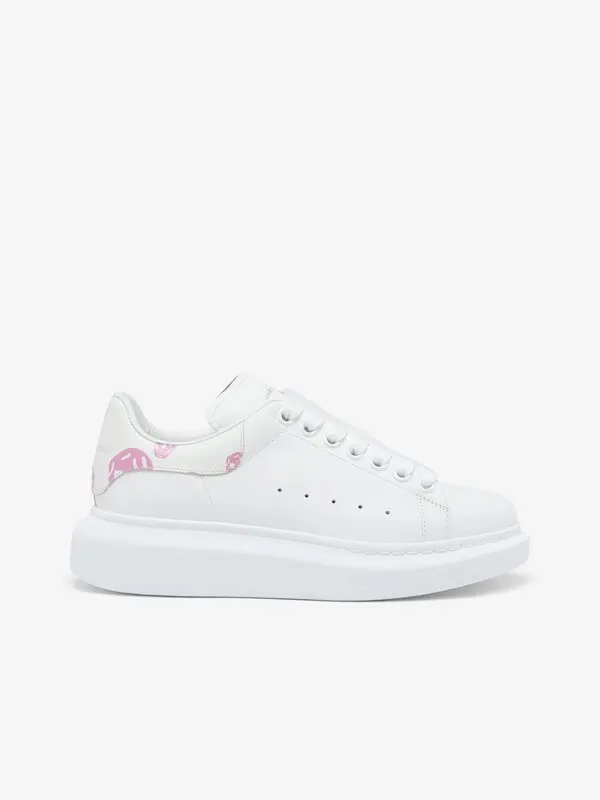 Alexander McQueen Oversized Sneaker With Skull Print - White/pink