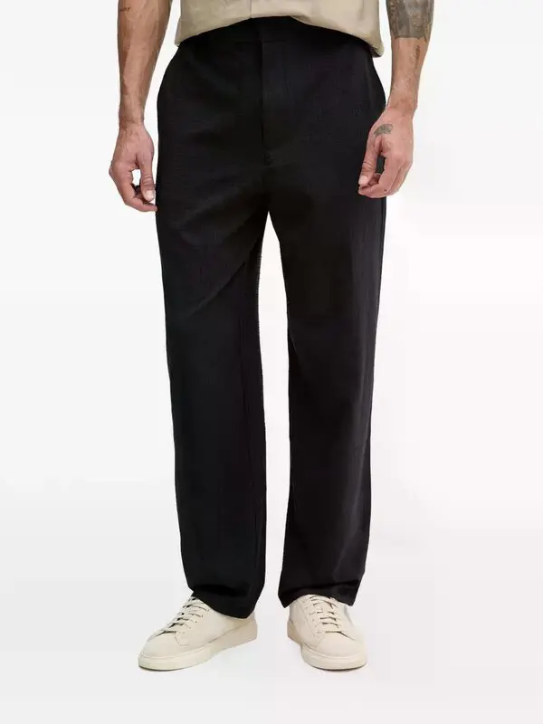 Armani Exchange Seersucker Logo Plaque Trousers
