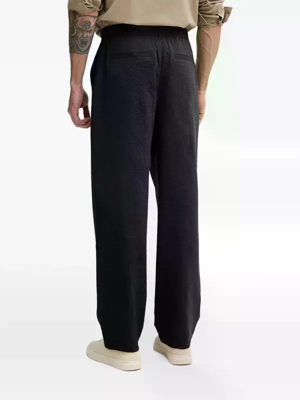 Armani Exchange Seersucker Logo Plaque Trousers