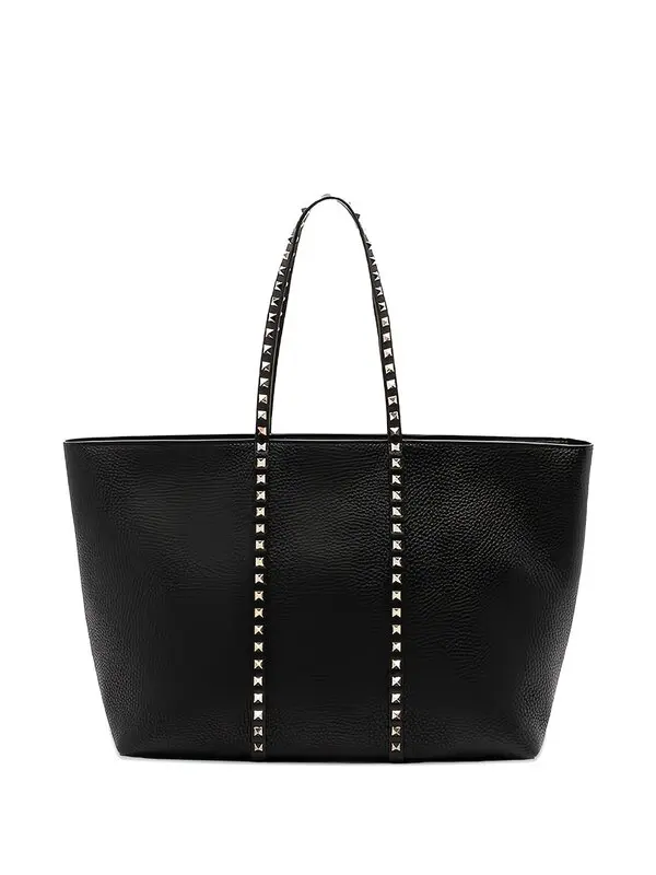 Valentino Garavani Rockstud Leather Shopping Bag - Black