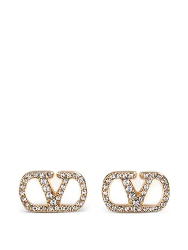 Valentino Garavani Vlogo Signature Crystal Earrings - Metallic
