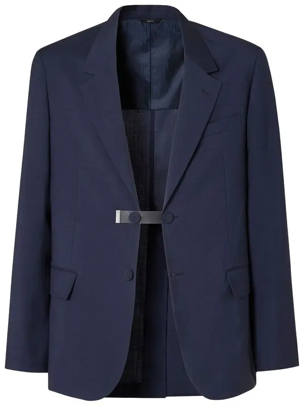 Fendi Single-breasted Wool Canvas Blazer - Blue