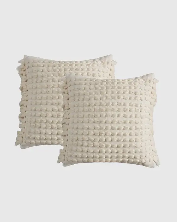 Quince Dana Wool Fringe Pillow Cover - Ivory