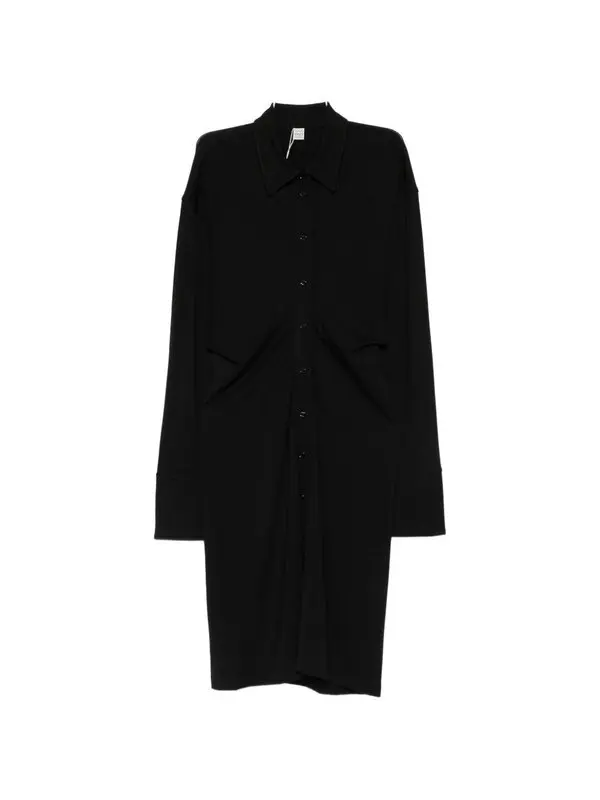 TOTEME Slouch Shirtdress With Ruched Detail - Black
