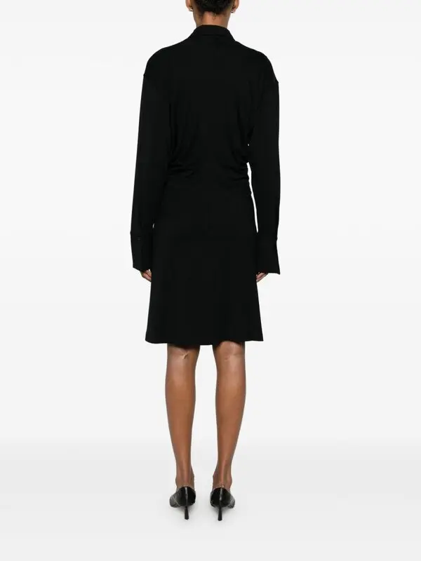 TOTEME Slouch Shirtdress With Ruched Detail - Black